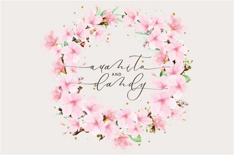 꽃 화환 장식 벚꽃 여름 그림 무료 벡터