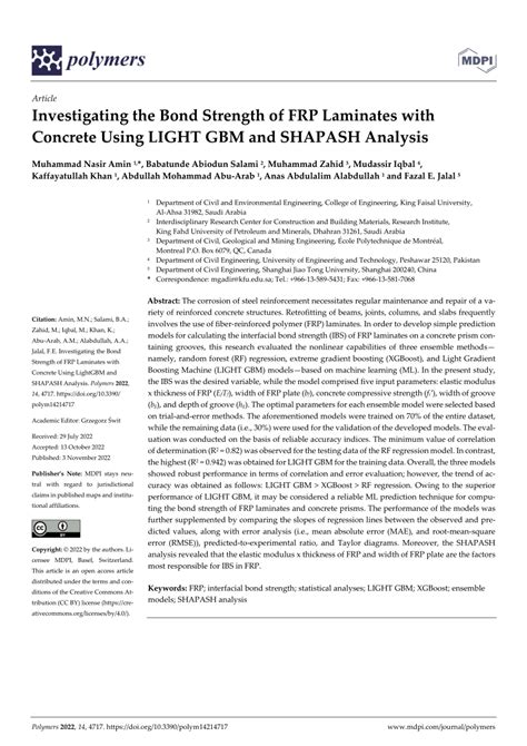 pdf investigating the bond strength of frp laminates with concrete
