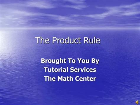 PPT The Product Rule PowerPoint Presentation Free Download ID
