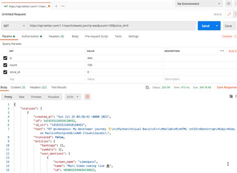 Postmanでtwitter Api 11を使う ヤマムギ