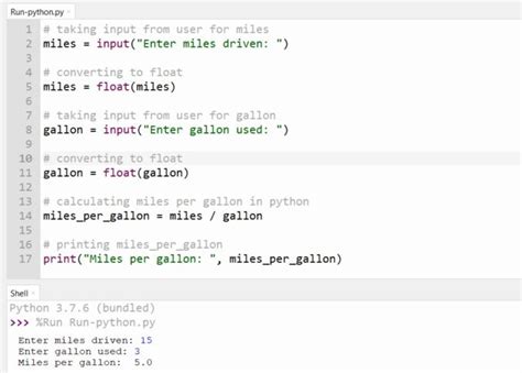 Miles Per Gallon Python Program Copyassignment