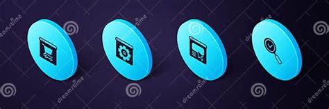 Set Isometric Magnifying Glass with Check Mark, UI or UX Design ...