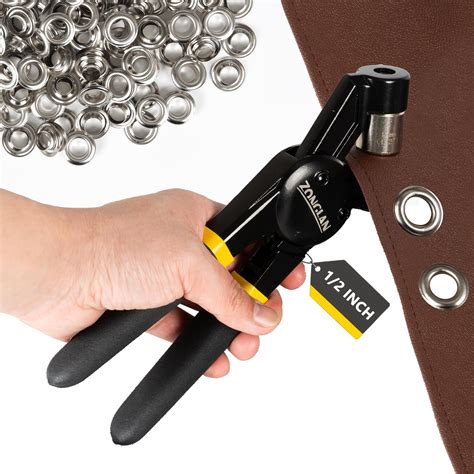 Heavy Duty Grommet Tool Kit With 1 2 Inch Die And 300 Sets Of 12mm