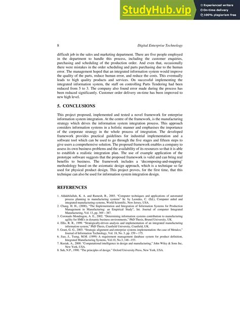 A Framework To Integrate Manufacturing Information Systems Pdf