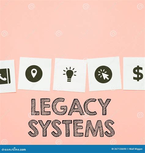 Conceptual Display Legacy Systems Word For Old Method Technology Computer System Or Application