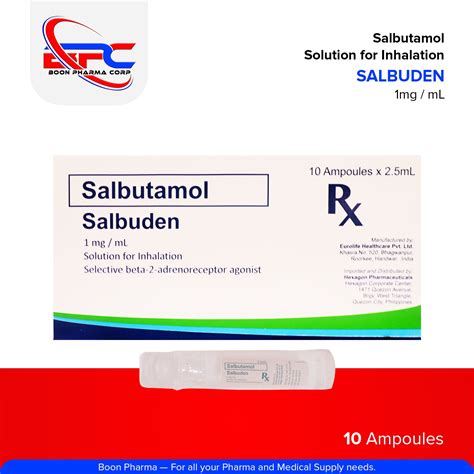 Salbuden Salbutamol 1mg Ml Solution For Inhalation Selective Beta 2