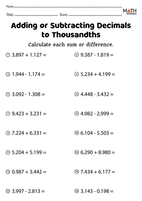 Decimals Grade 6 Worksheets Pdf