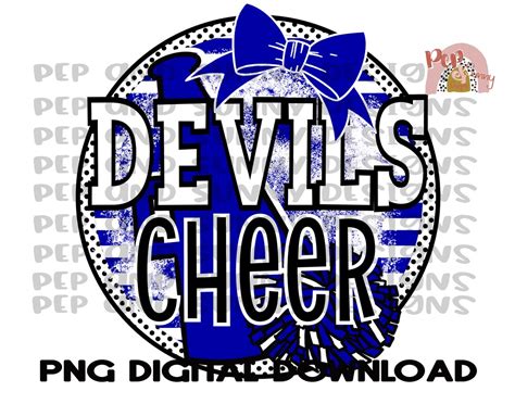 Devils Cheer Cheer Team Design Dance Team Design Megaphone Bow Png Digital Download