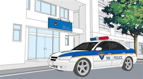 마나캣 스튜디오 만화 배경 스케치업 경찰차순찰차