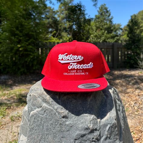 The Og High Class Hat Red Trucker Western Threads Hat Co