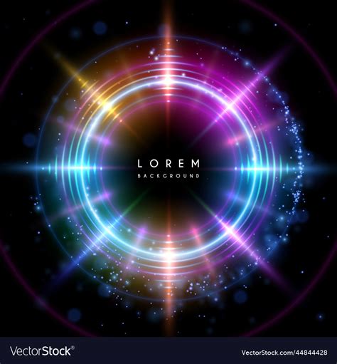 Abstract Multicolored Light Circle Effect Vector Image