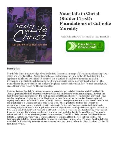 Download Free Your Life In Christ Student Text Foundations Of