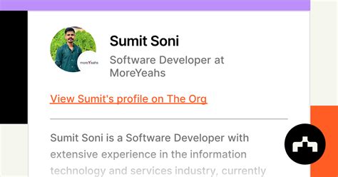 Sumit Soni Software Developer At Moreyeahs The Org