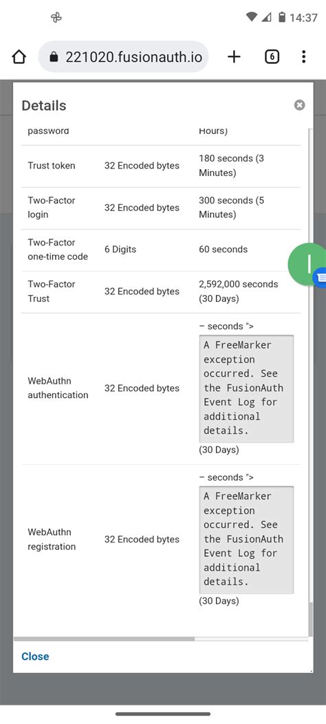 freemarker exception on tenant details page · issue 1932 · fusionauth