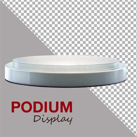 Empty Blue Crystal Round Podium On White Background Stock Image Image