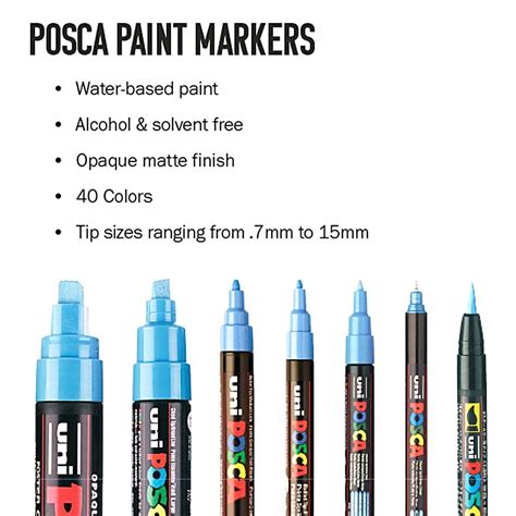 Posca Acrylic Paint Marker Medium Tip Metallic 8 Set 18 25mm