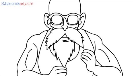 How To Draw Master Roshi Step By Step For Beginners Drawings Draw Anime
