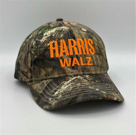 Harris Walz Embroidered Camo Hat Kamala Tim Walz 2024 Election Campaign