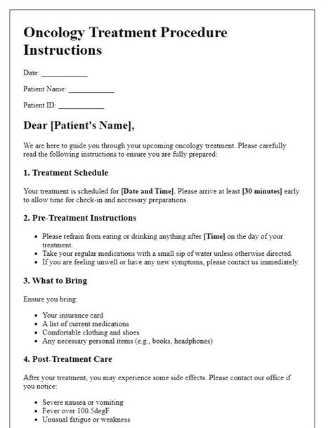 Letter Template For Oncology Treatment Notice Free Samples In Pdf Letterin