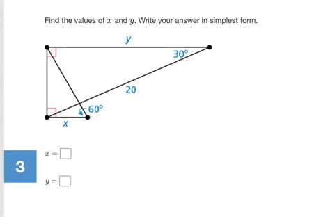 solved find the values of x and y write your answer in