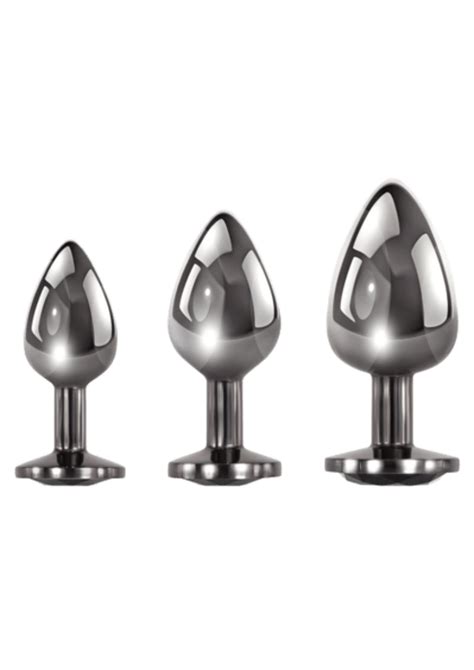 Black Gem Anal Plug Set 3 Piece Set Sex Toys Closet