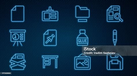 플로피 디스크 연필 문서 폴더 푸시 버튼이 있는 메모 용지 보드 그래프 파일 문서 글루 및 식별 배지 아이콘을 설정합니다 벡터 0명에 대한 스톡 벡터 아트 및 기타 이미지