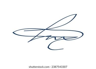 Signature Vector Hand Drawn Autograph Written Stock Vector Royalty