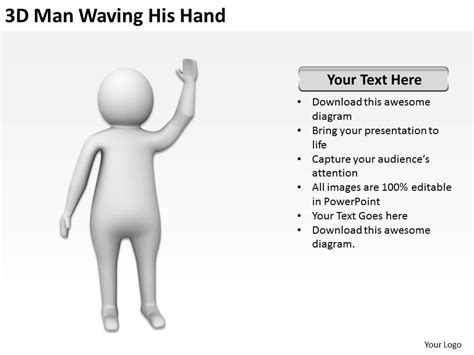 3d Man Waving His Hand Ppt Graphics Icons Templates Powerpoint