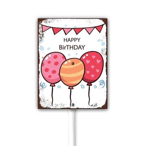 Rustic Style Happy Birthday Yard Signs With Stakes Birthday Letters