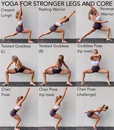 A Woman Doing Yoga Poses With The Words How To Do Yoga For Strong Legs