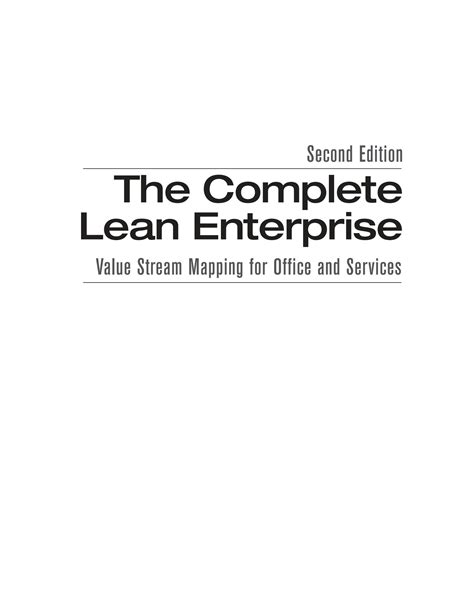 Solution The Complete Lean Enterprise Value Stream Mapping For Office