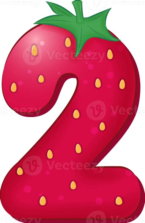 Strawberry Alphabet Number 2 18824784 PNG