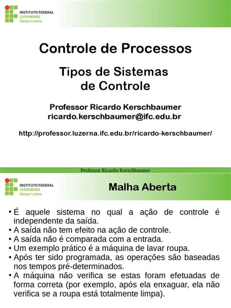 Aula 6 Controle De Processos Pdf Comentários Teoria Do Controle