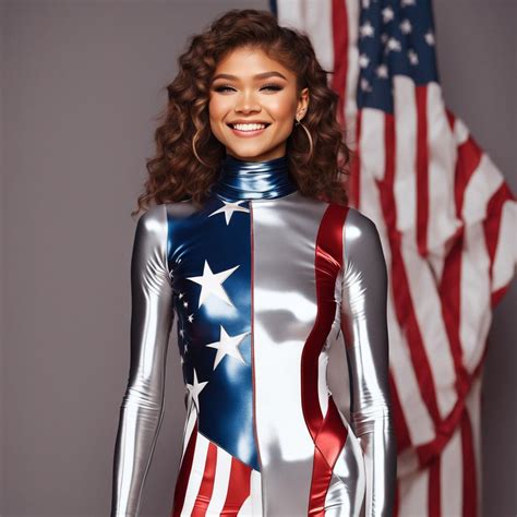 25 Year Old Zendaya Wearing A Shiny Turtleneck Cat By 2024darwin On