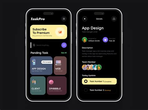 Taskpro Task Management Mobile Application Diseño de aplicaciones móviles Pag web Disenos