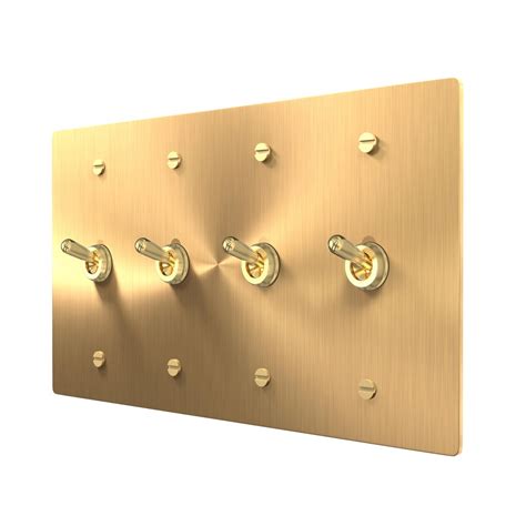 Handcrafted Brushed Brass Toggle Switch Elegant Solid Brass Light Switch For Stylish Interiors