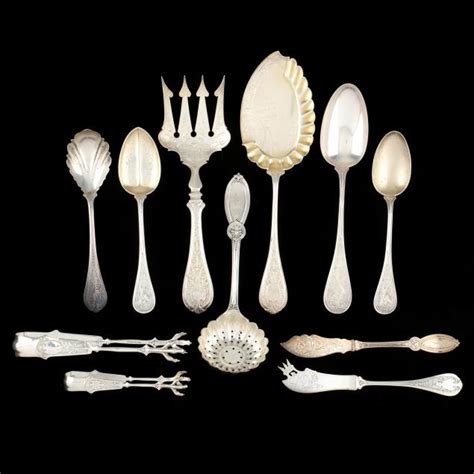 Selection Of John Wendt Sterling Silver Flatware And Servers Lot 4153