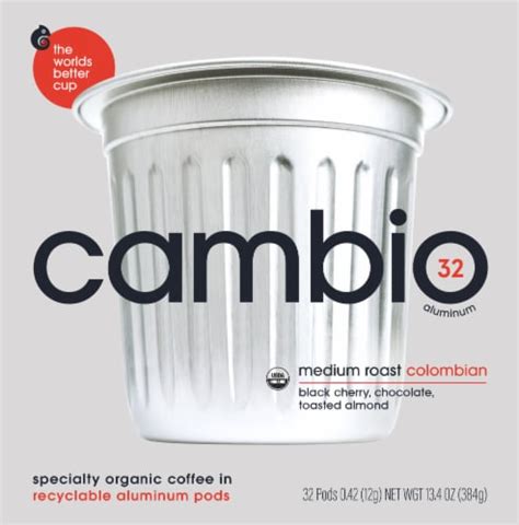 Cambio Roasters Medium Roast Columbian Coffee Pods 32 Ct 134 Oz