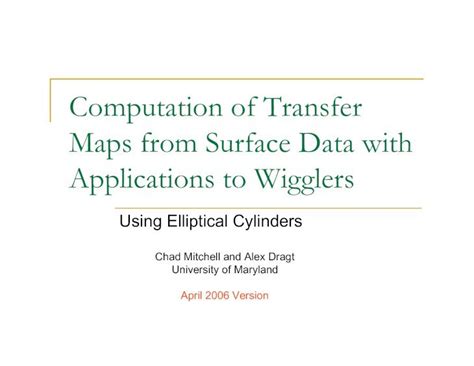 Pdf Computation Of Transfer Maps From Surface Data With · Their