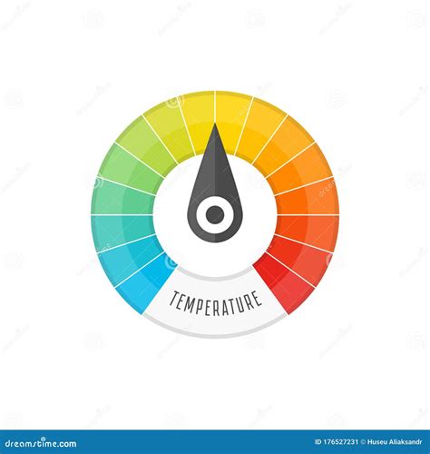 Round Temperature Gauge Stock Vector Illustration Of Power 176527231