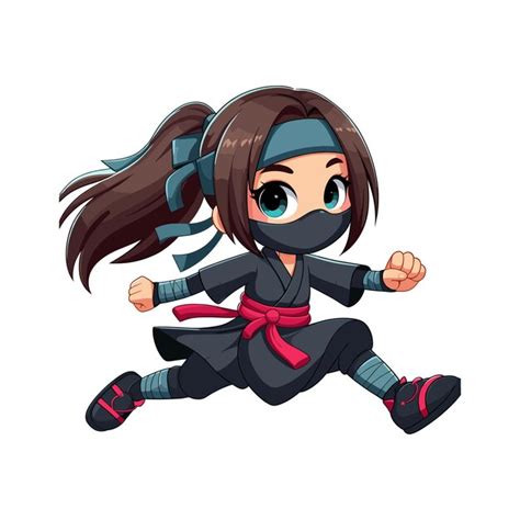 Premium Vector A Ninja Girl Vector Illustration A Girl With A Mask On