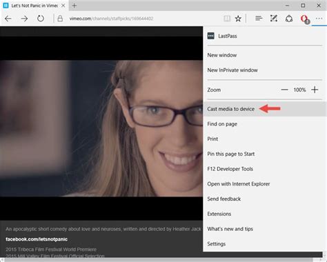 Cast Media From A Web Page In Microsoft Edge To A Wireless Display With Miracast