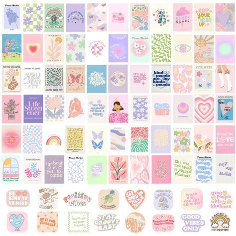 Buy Gensteuo Danish Pastel Room Decor Aesthetic 70pcs Aesthetic S For Bedroom Danish Pastel