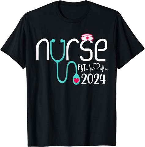 Nurse Est 2024 Rn Nursing School Graduation Graduate Bsn T Shirt