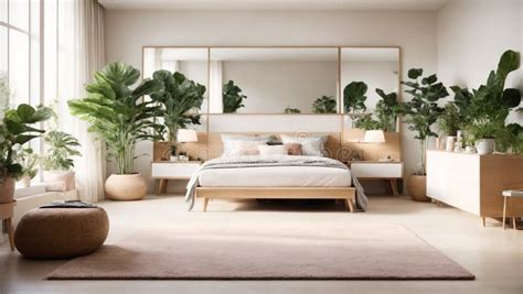 Elegance Baige Light Colors Stylish Bedroom In Daytime Comfortable