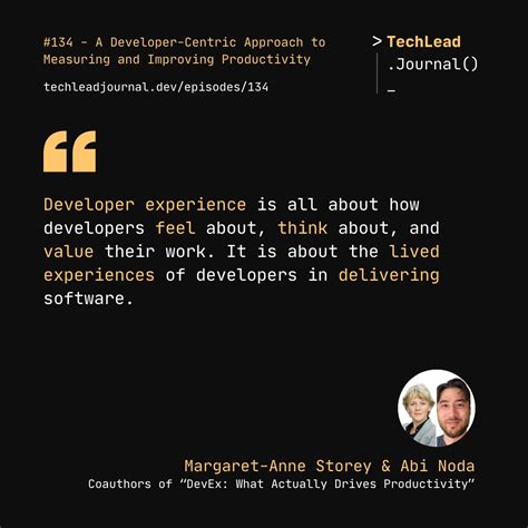 tech lead journal on linkedin developer experience is about the lived
