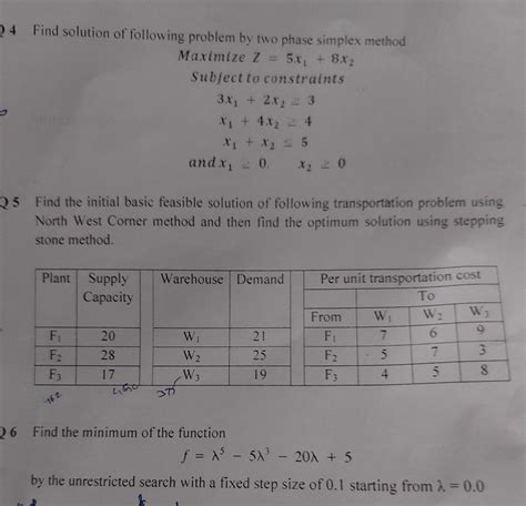 Solved Find Solution Of Following Problem By Two Phase Chegg