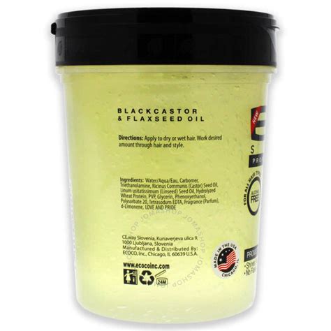 Ecoco Eco Style Gel Black Castor Flaxseed Oil By Ecoco For Unisex