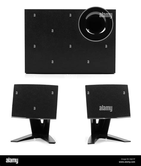 Sound System With Two Speakers And Subwoofer Stock Photo Alamy