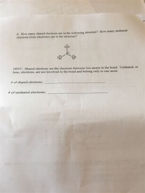 Solved 6 How Many Shared Electrons Are In The Following